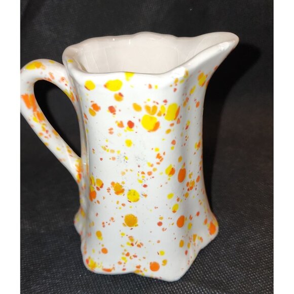 Unknown | Accents | Vintage Ceramic Milk Jug With Bright Orange Yellow ...